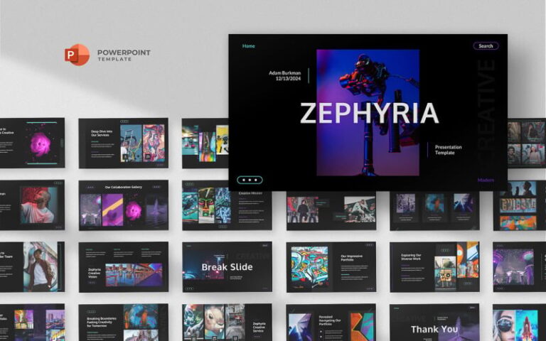 Zephyria - Creative Business Powerpoint Template - Template Witch